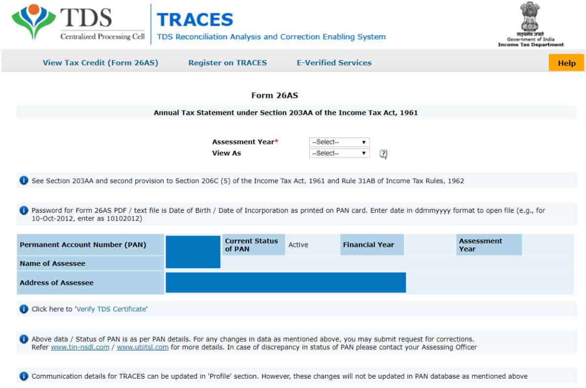 3 Ways to check Form 26AS & Tax Credit/TDS Statement Online [2018 ...